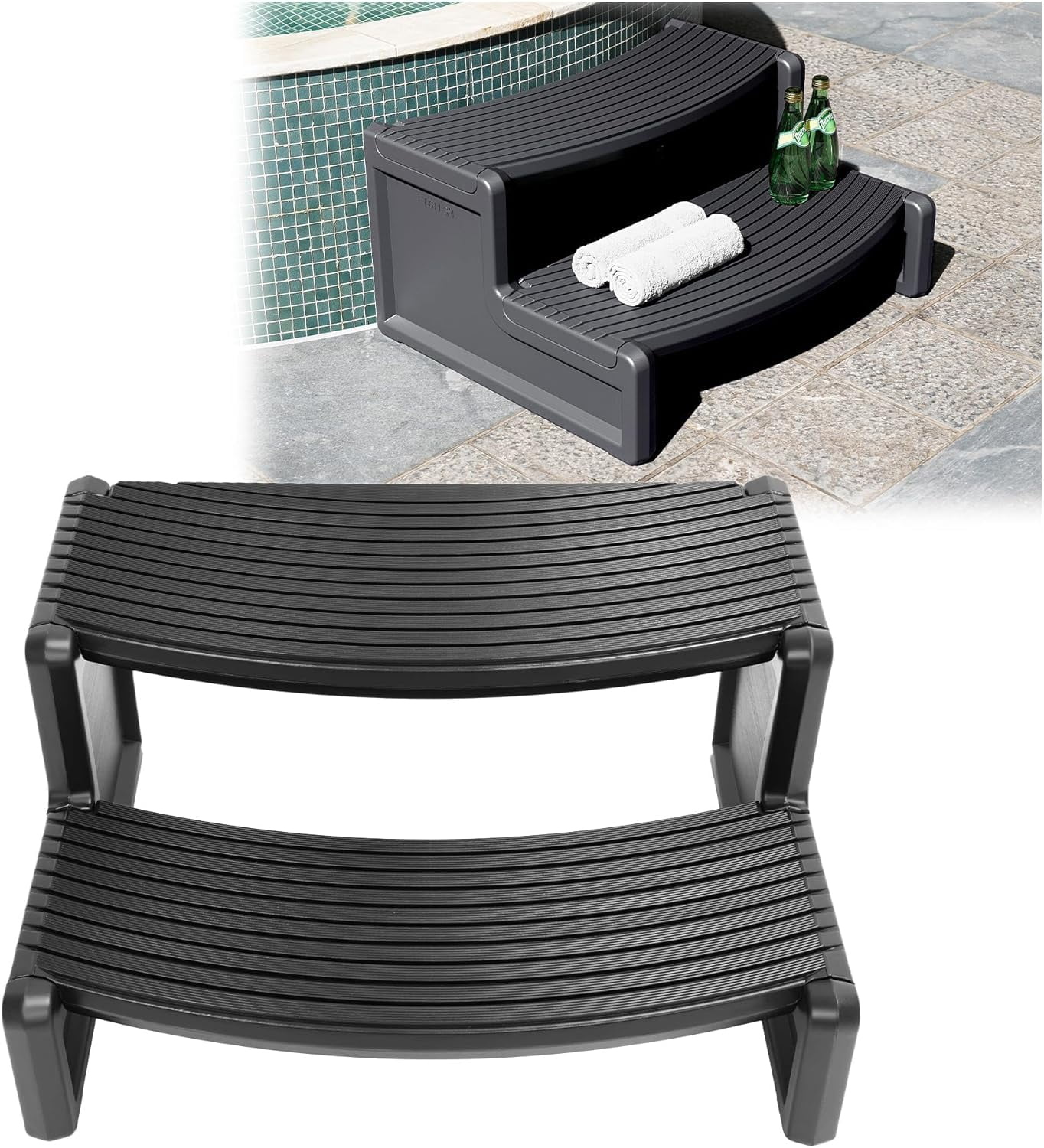 BrtyeSpa Step Hot Tub 2-Step Universal Outdoor Indoor Step Stool Pool ...