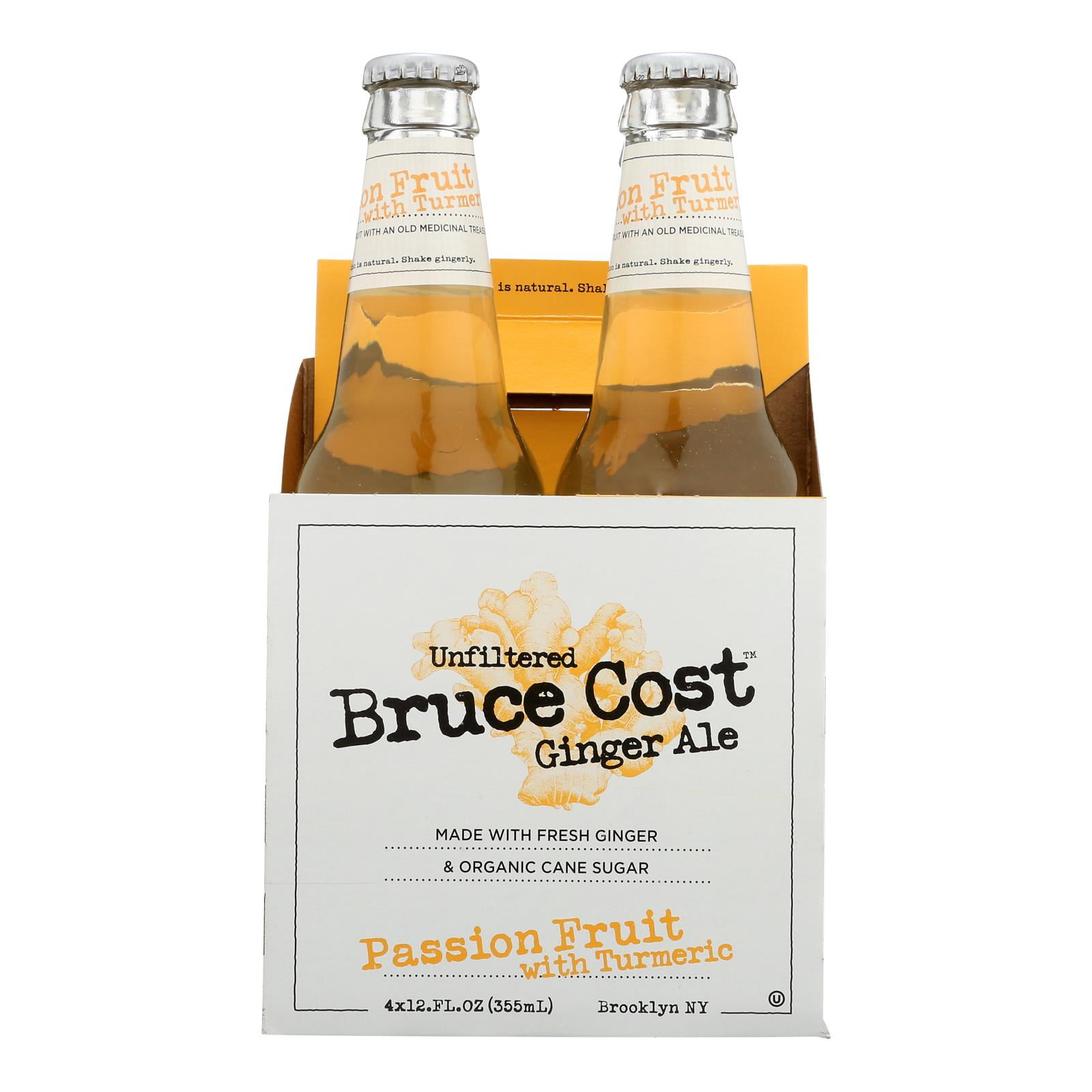 Bruce Cost Ginger Ale - Soda Pasn Fruit W/tumeric - Case of 6 - 4/12 FZ ...