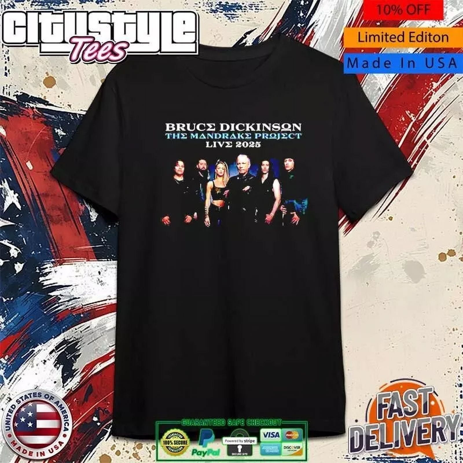 Bruce Dickinson The Mandrake Project North American Tour 2025 T-Shirts ...