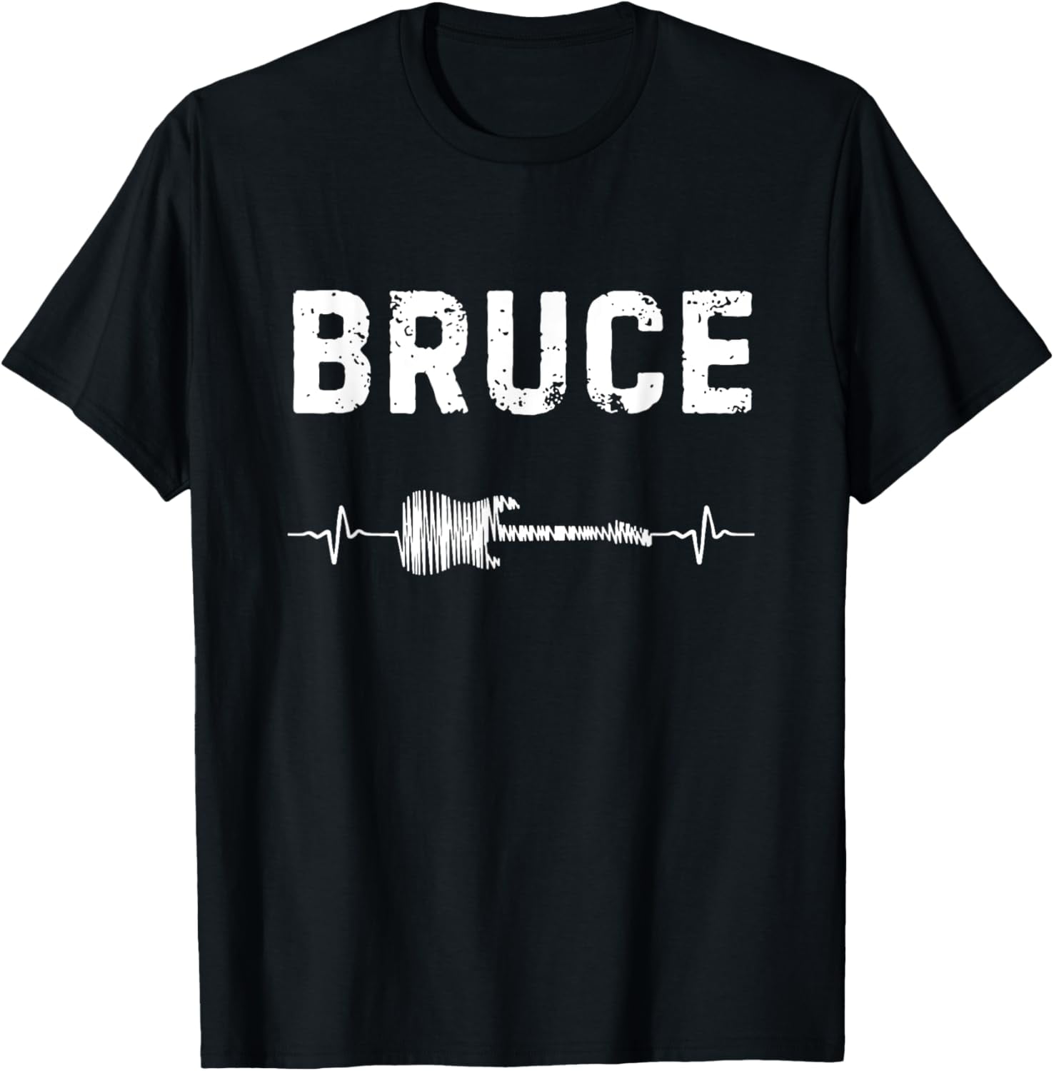 Bruce Guitar Heartbeat Music Guitarist Retro Vintage T-Shirt - Walmart.com