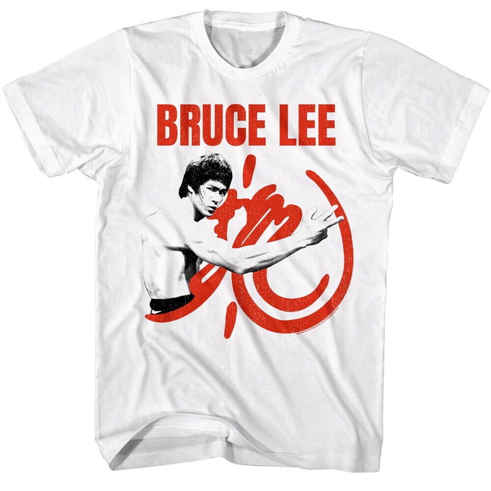 Bruce Lee Chinese Character Men's T Shirt Fight Pose Kung Fu Ninja ...