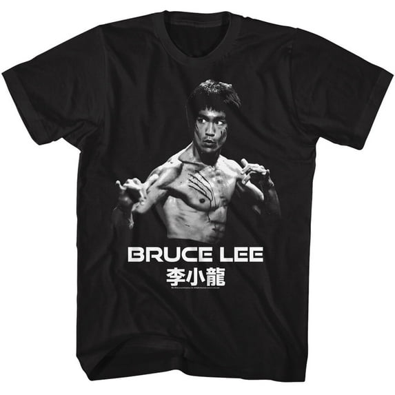 Bruce Lee Karate Stance Scratched Chest Martial Arts Legend Men's T ...