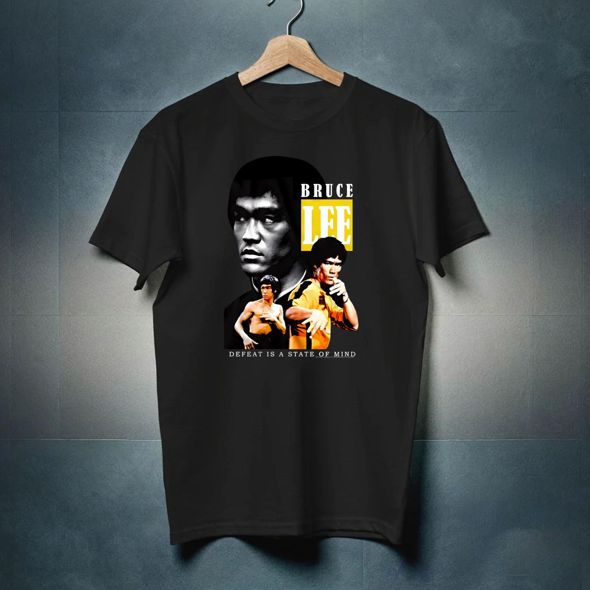 Bruce Lee Triple Threat Men's T Shirt Defeat Is A State Of Mind Kung ...