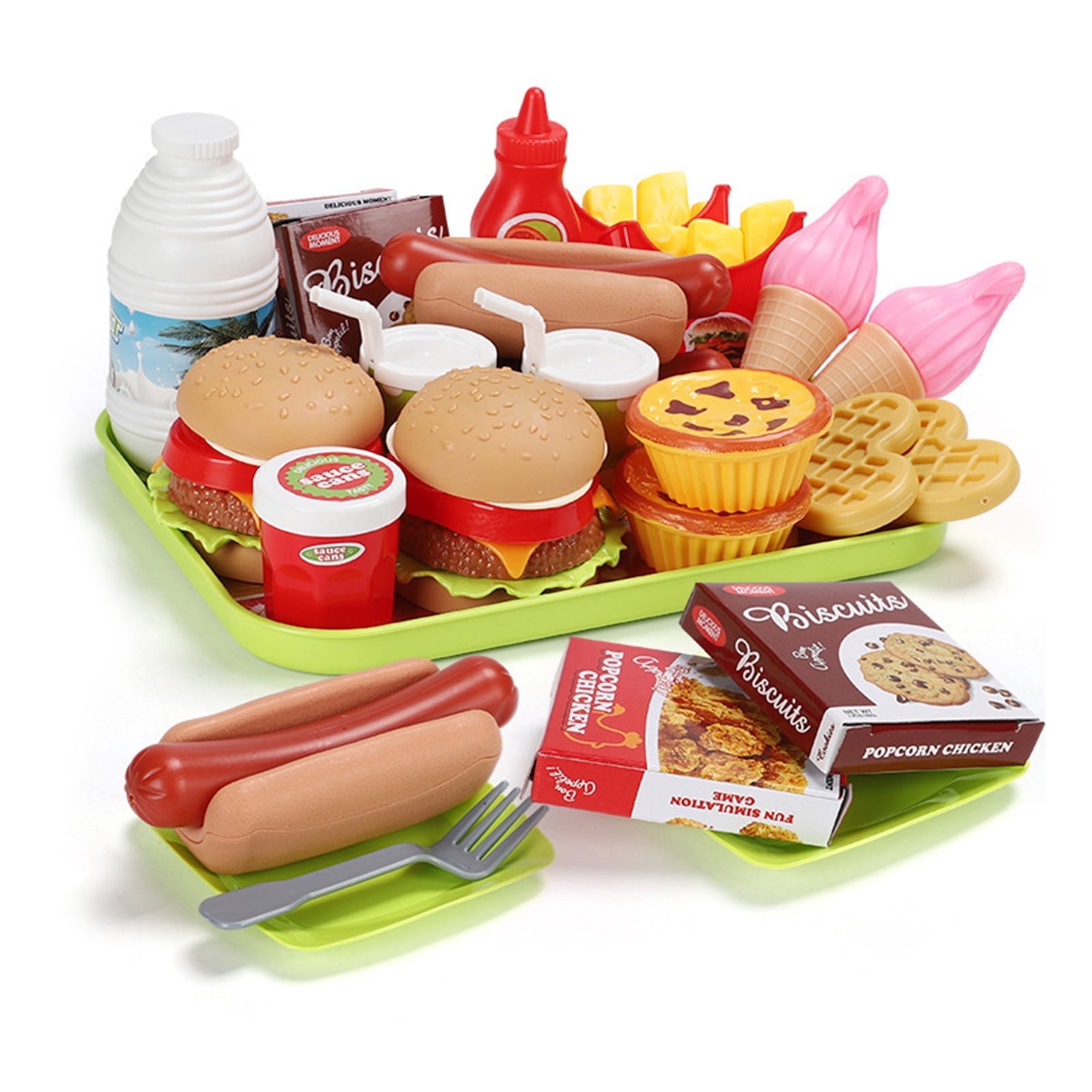 Bruce & Shark 30-Piece Fake Food Toy Set, Realistic Play Food ...