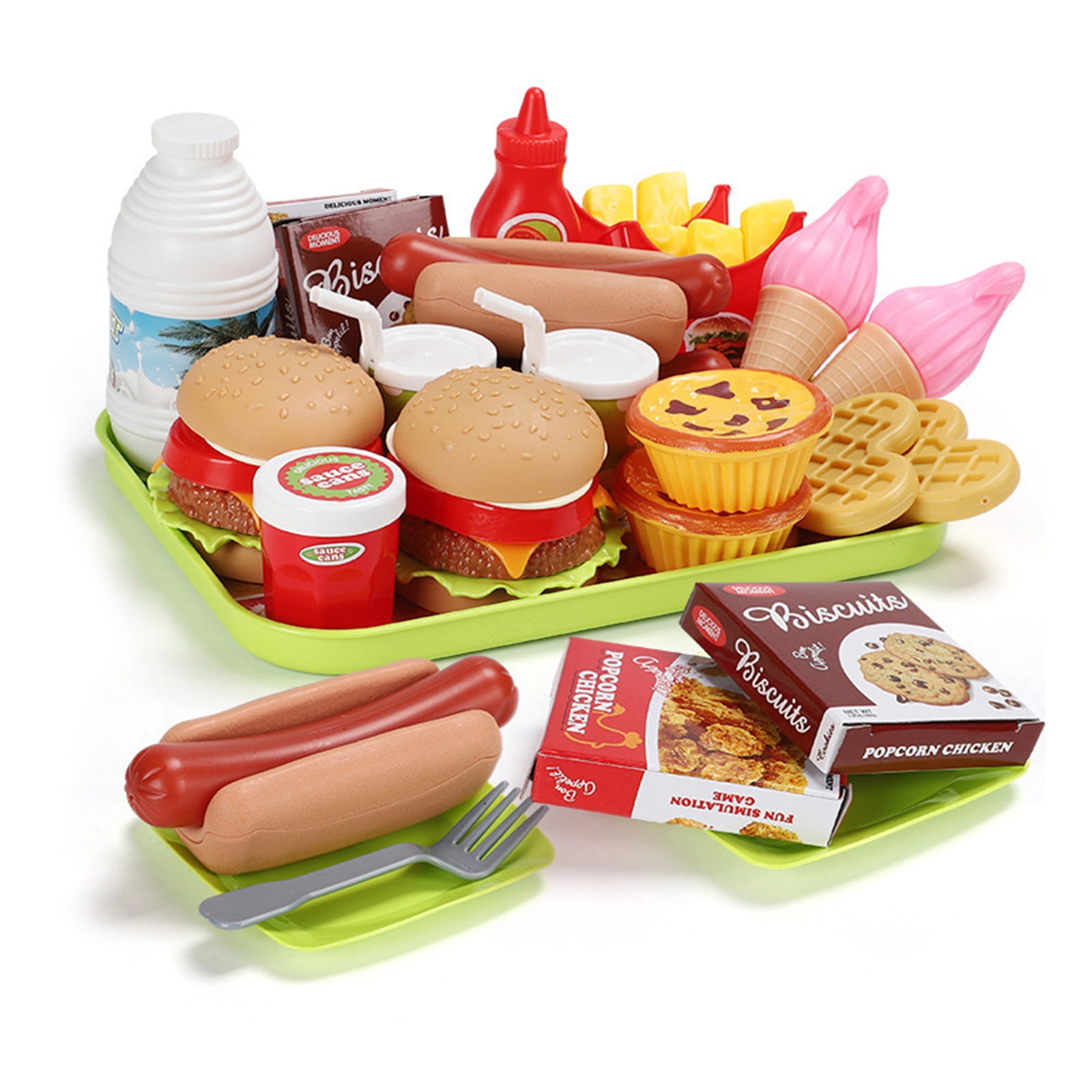 Bruce&Shark 30 Pcs Play Food Pretend Toys Kitchen Set Pretend Food ...