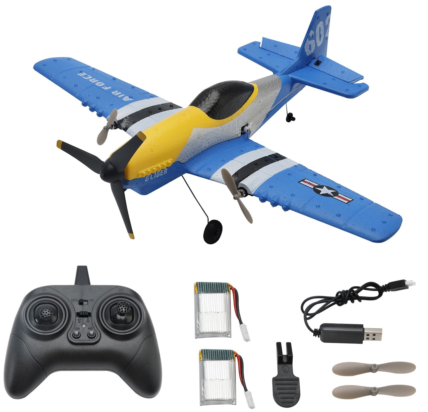 Bruce&Shark RC Plane 3 Channel P51 Remote Control Airplane Fighter Toys ...