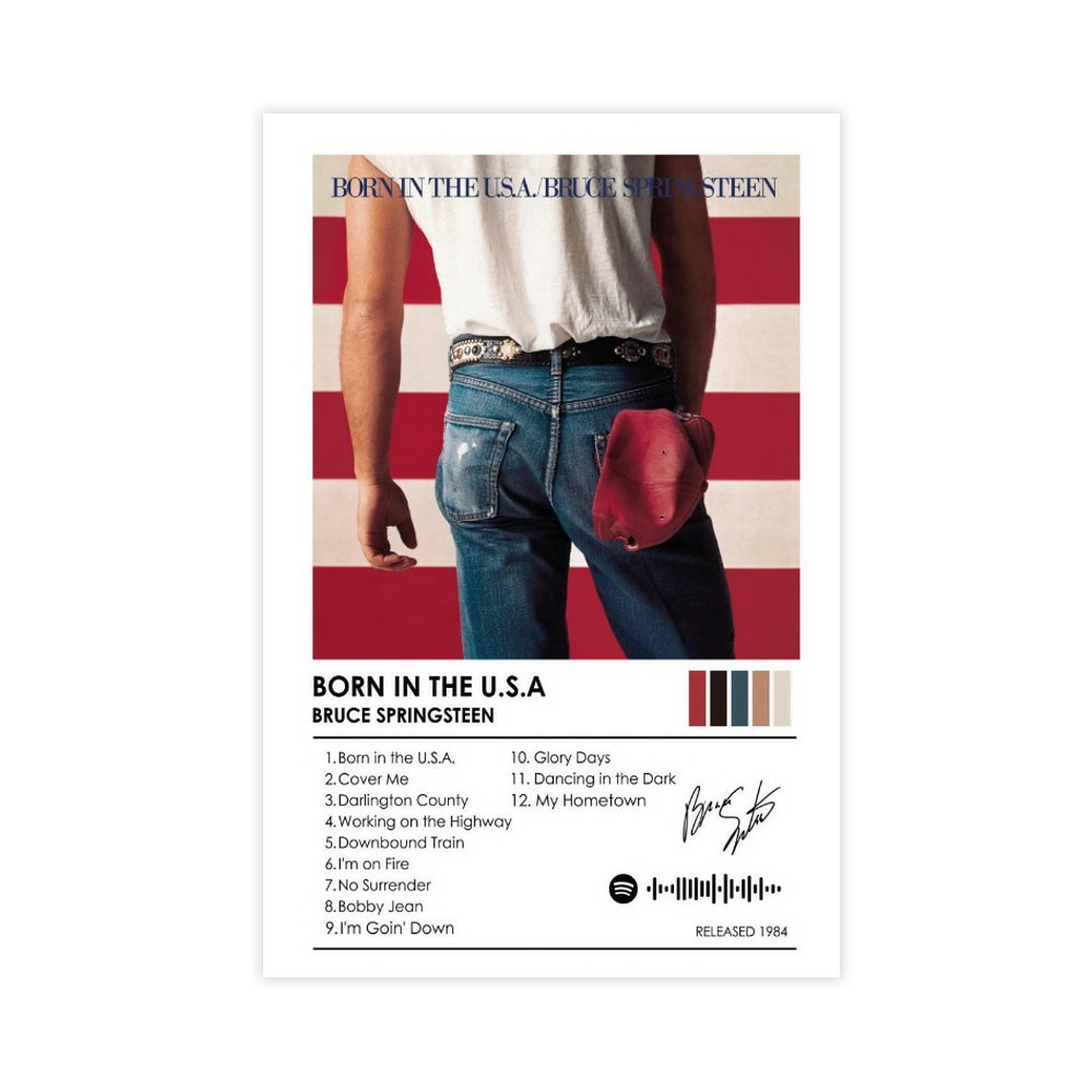 Bruce Springsteen BORN IN THE U.S.A. Album Cover Canvas Print - Vintage ...