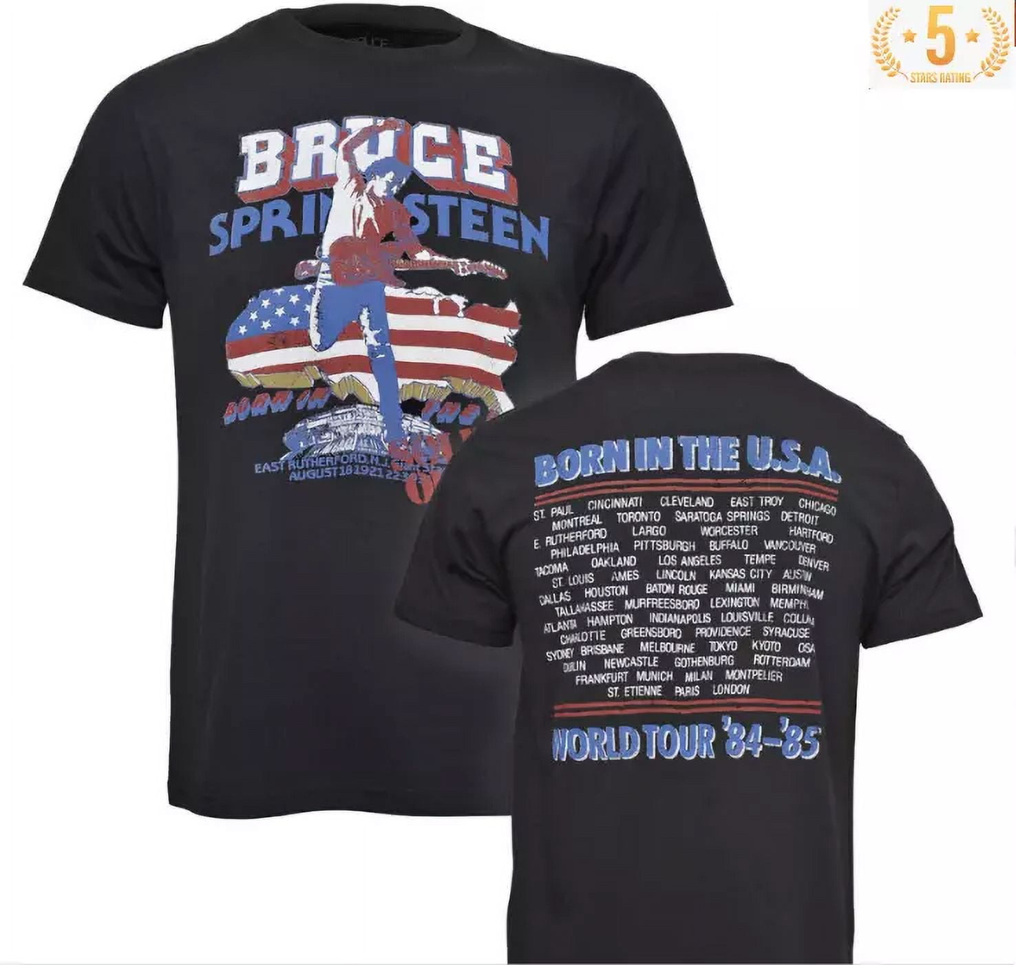 Bruce Springsteen Born In The USA 85 Tour T Shirt Black New S-4XL ...