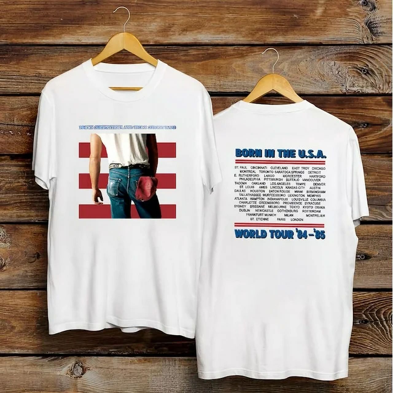 Bruce Springsteen Born In The USA World Tour 84 85 T Shirt Bruce ...