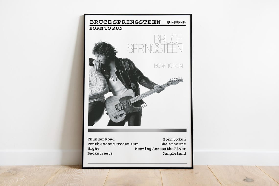 Bruce Springsteen 'Born To Run' Album Cover : Rock Music Wall Art #219 ...