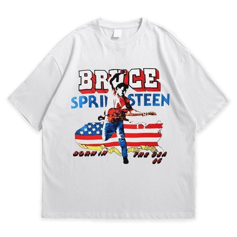 Bruce Springsteen Born in the USA Tour T-Shirt Beige Hoodie Style Fan ...