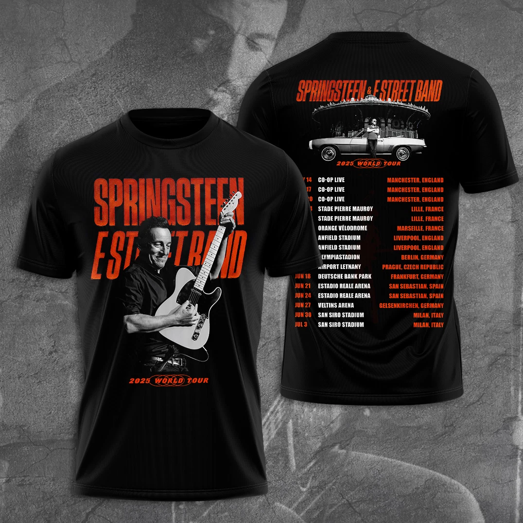 Bruce Springsteen & E Street Band 2025 World Tour T-Shirt Gift For Fans ...