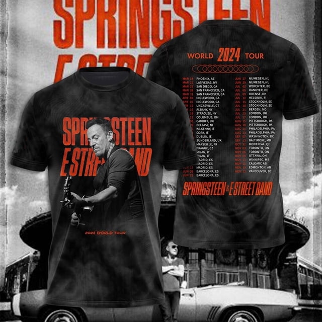 Bruce Springsteen & E Street Band World Tour 2024 Hoodie T-Shirt For ...