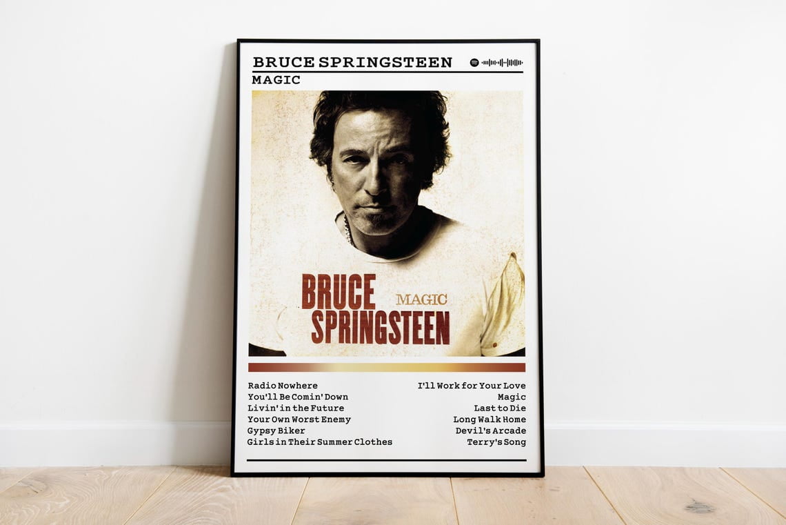 Bruce Springsteen 'Magic' Album : Rock Music Wall Art #302, Unframed ...