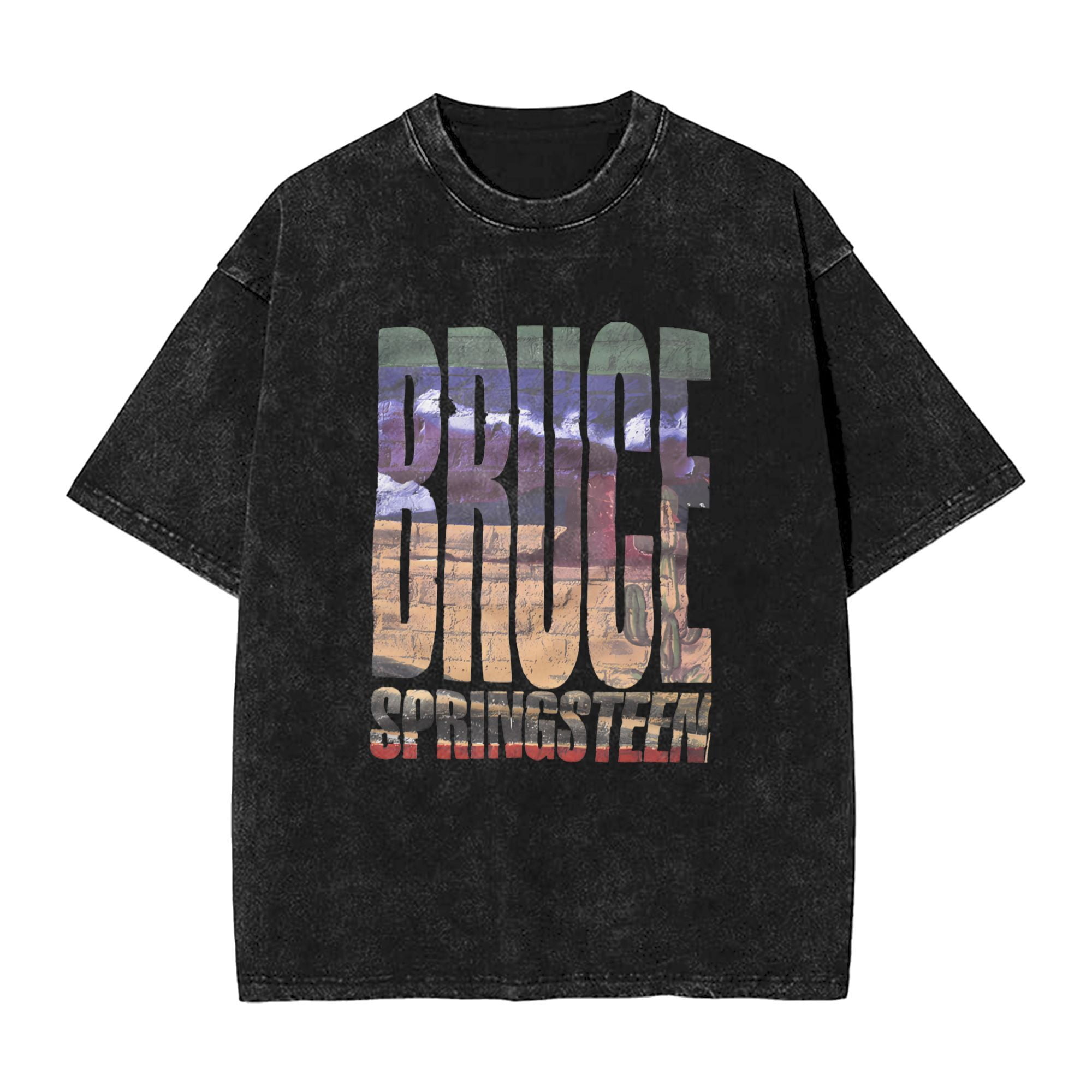Bruce Springsteen Men's Cotton Summer T-Shirts Vintage Tee Loose Fit ...