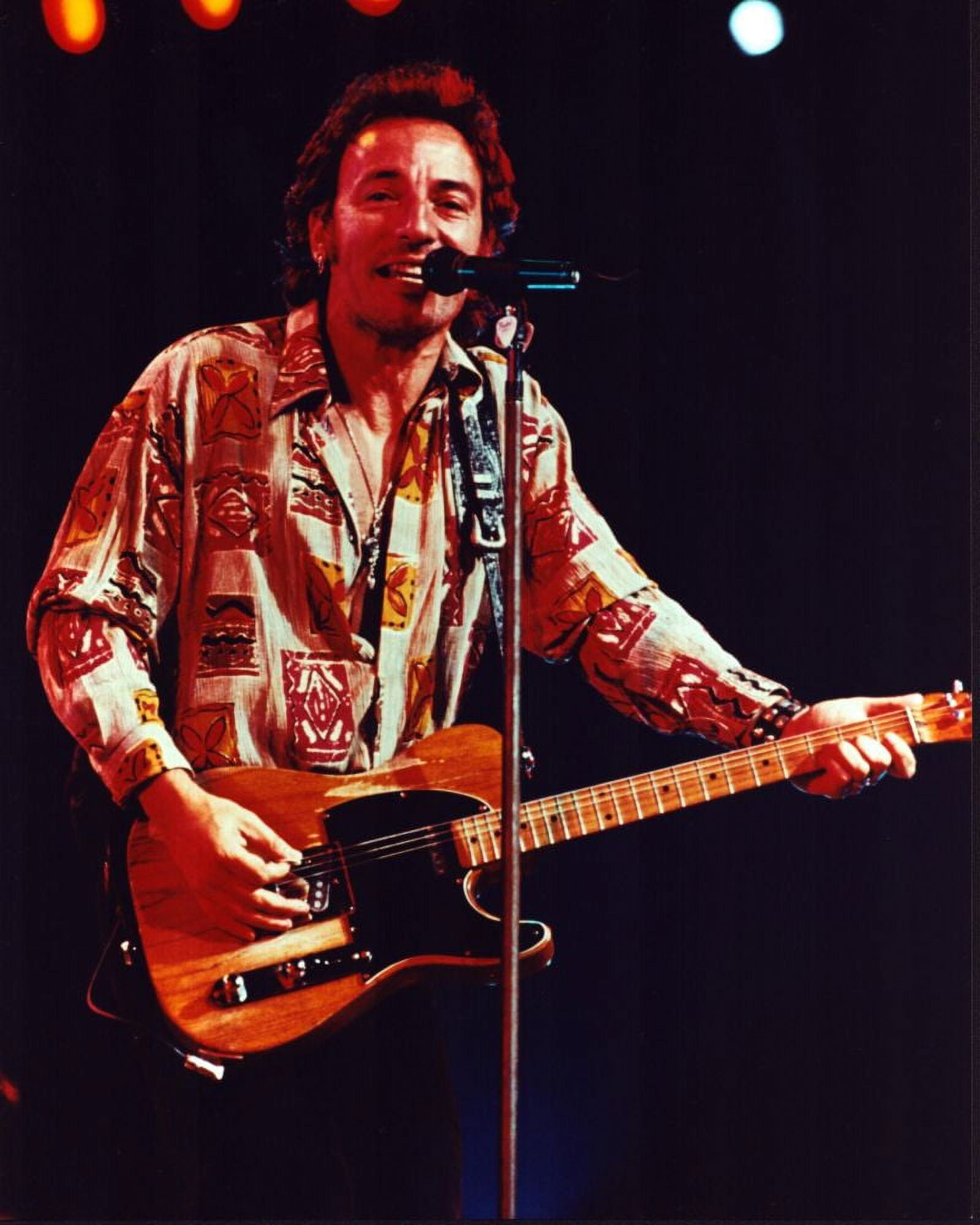 Bruce Springsteen On Stage In Patterned Shirt Photo Print (8 x 10 ...