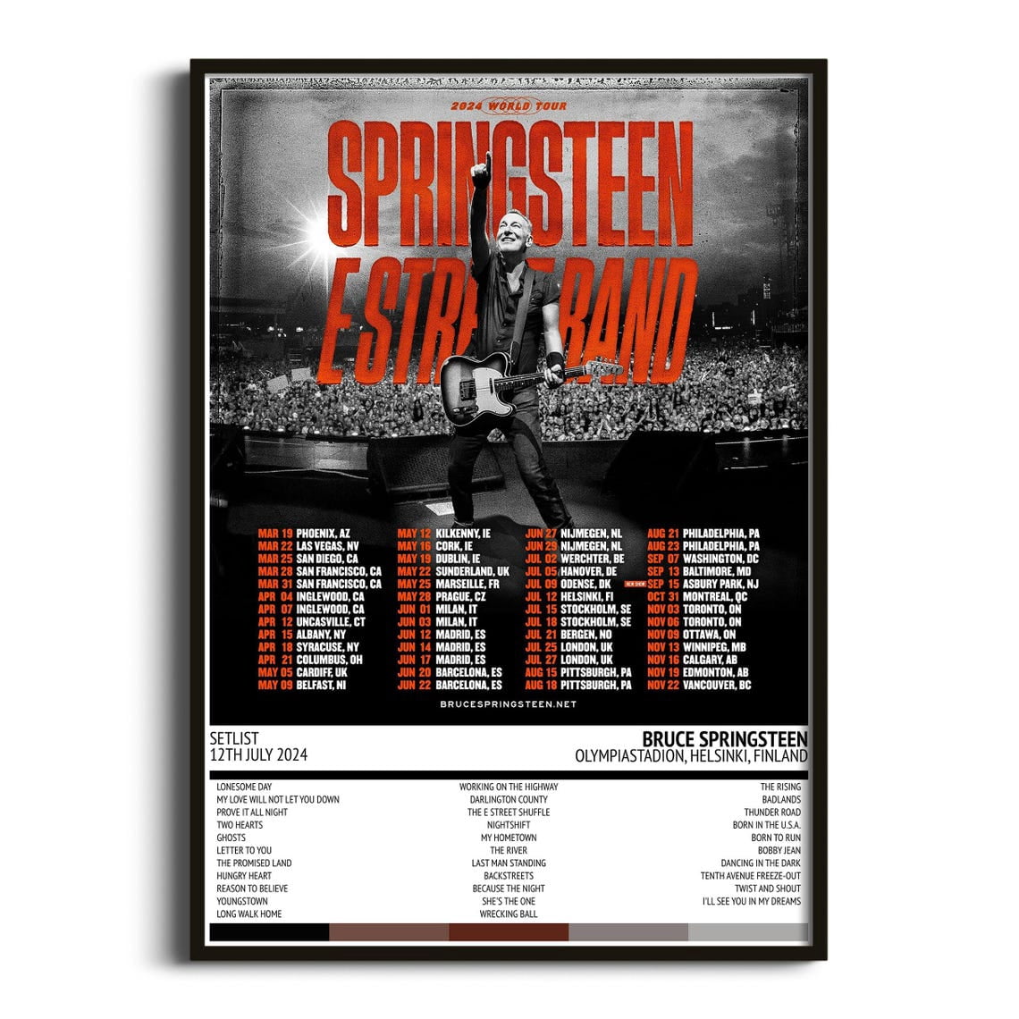 Bruce Springsteen Springsteen & E Street Band 2024 World Tour Tour ...