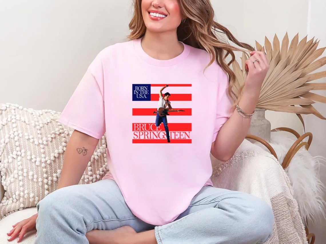 Bruce Springsteen T-Shirt with Born in the USA 1984 Flag Graphic, for ...