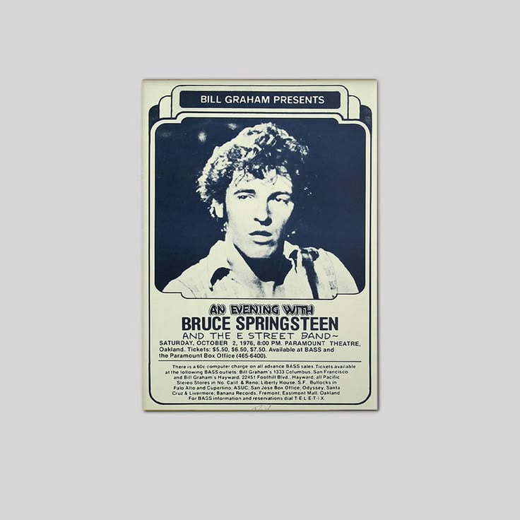 Bruce Springsteen Vintage Concert Poster Music Fan Collectibles Vintage ...