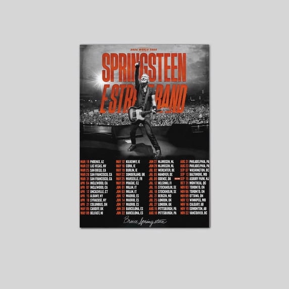 Bruce Springsteen World Tour Dates Poster Wall Decorative Art Painting ...