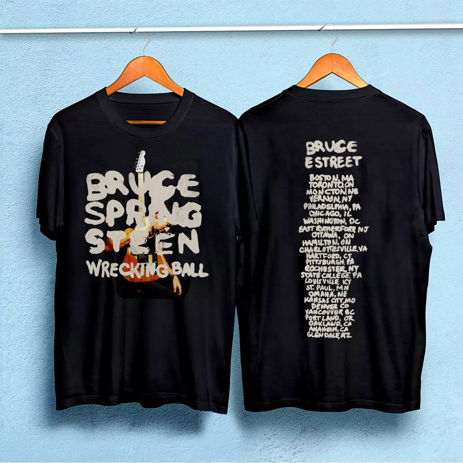 Bruce Springsteen Wrecking Ball Tour 2 Side T Shirt Unisex S-4XL Hot ...