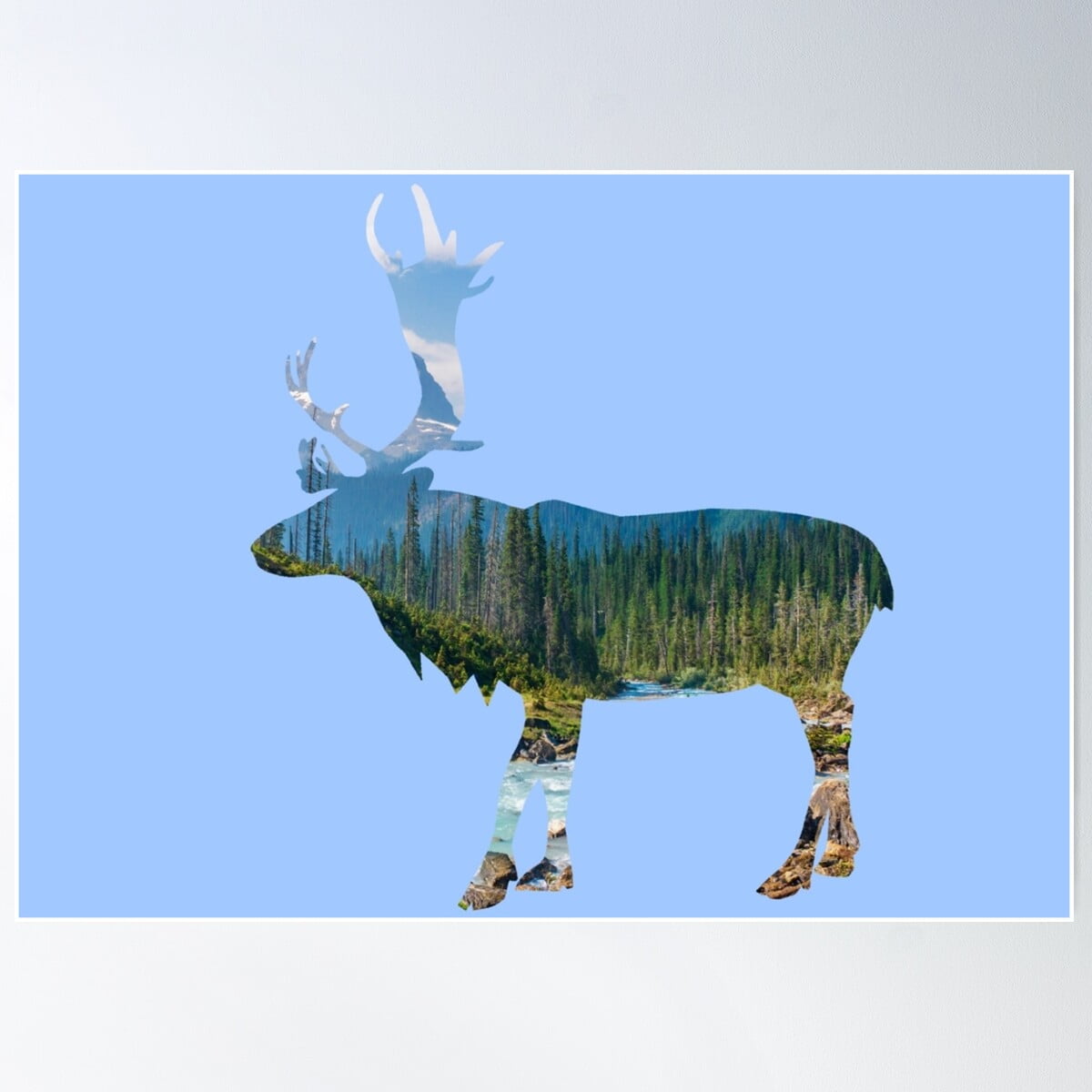 Bruce The Moose Poster Wall Art, Modern Wall Decor For Living Room ...