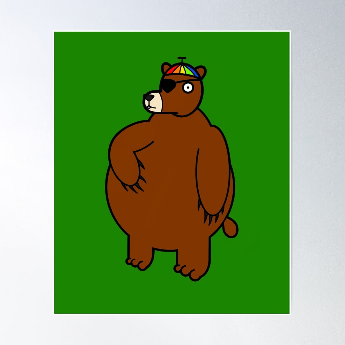 Bruce The Woodland Bear Poster Wall Art, Modern Wall Decor For Living ...
