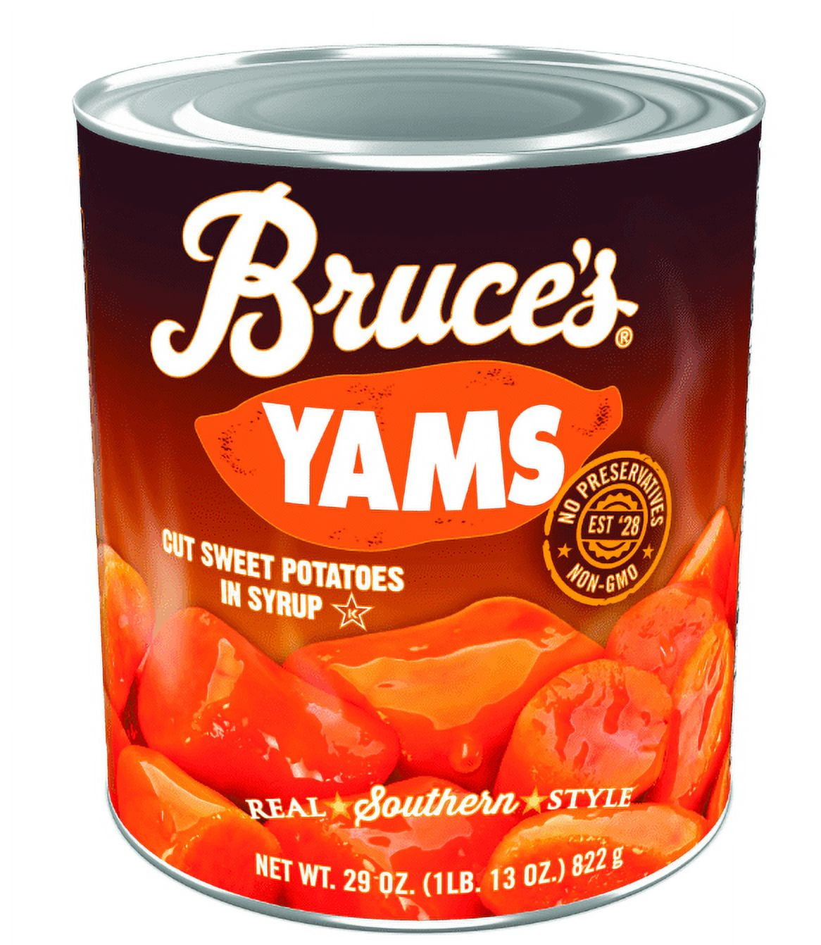 Bruce's Yams Cut Sweet Potatoes in Syrup, Canned Vegetables, 29 oz ...