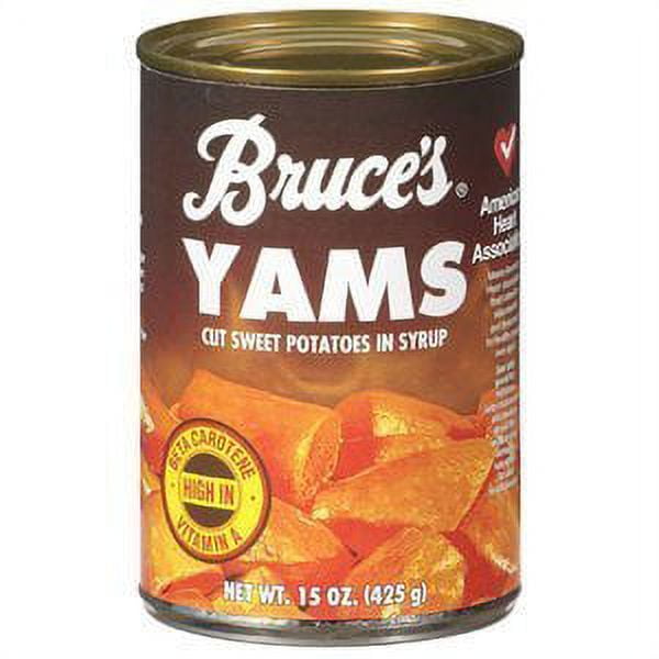Bruce's Yams, Sweet AJH3 Potatoes in Syrup, 15 oz can (8 pack) by Bruce ...