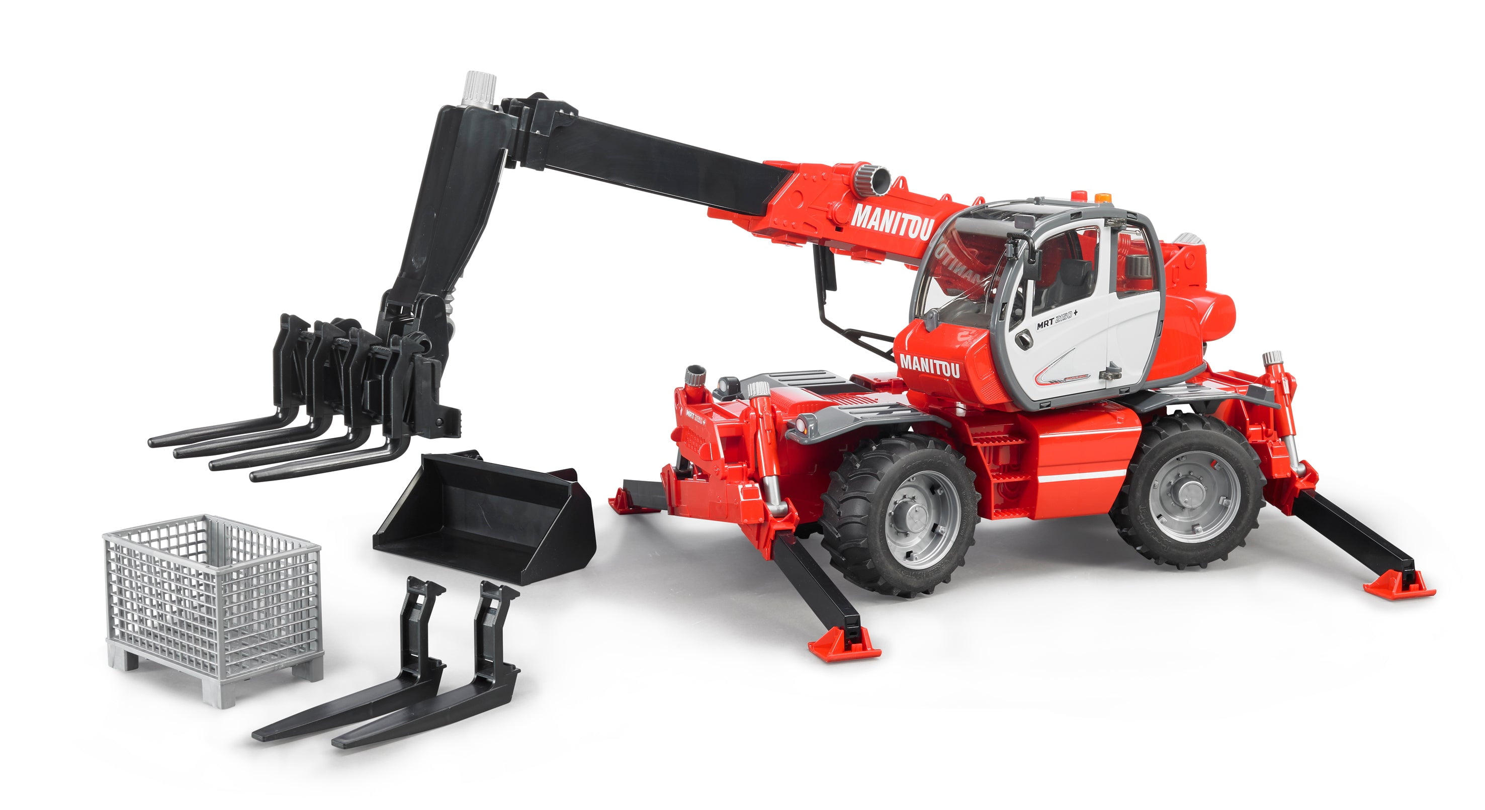 Bruder 1/16 Manitou Telehandler MRT 2150 with Attachments 02129 ...