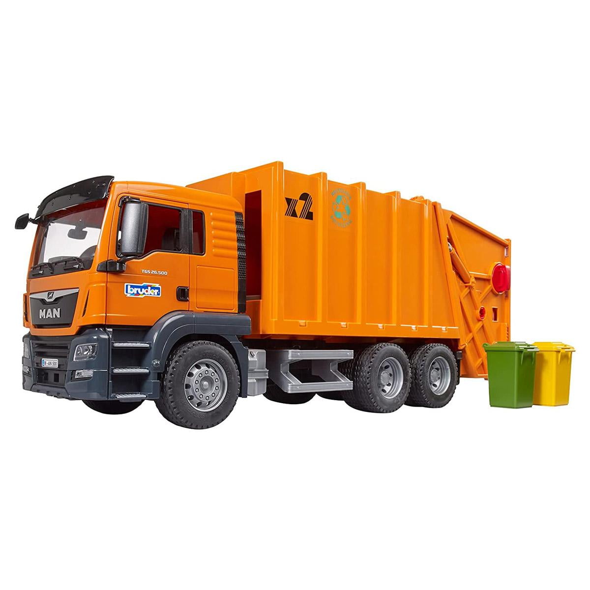 Bruder 1/16 MAN TGS Orange Garbage Truck 03760 - Walmart.com