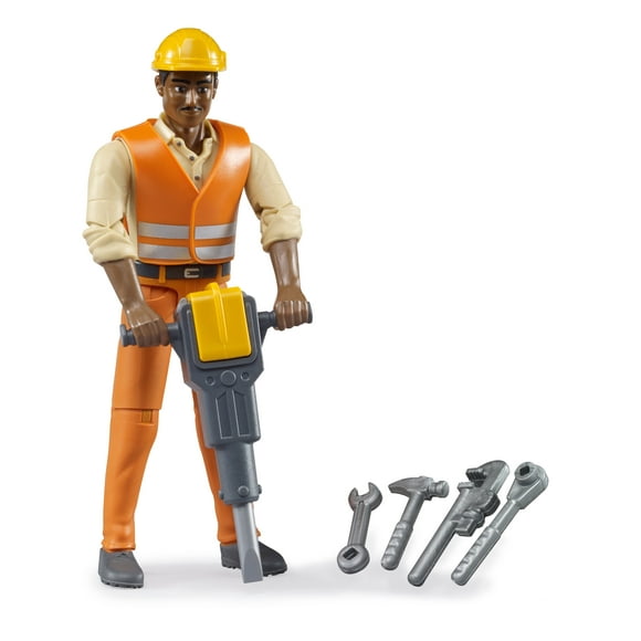Construction Worker Toy Figures in Bright Colors for Creative Play