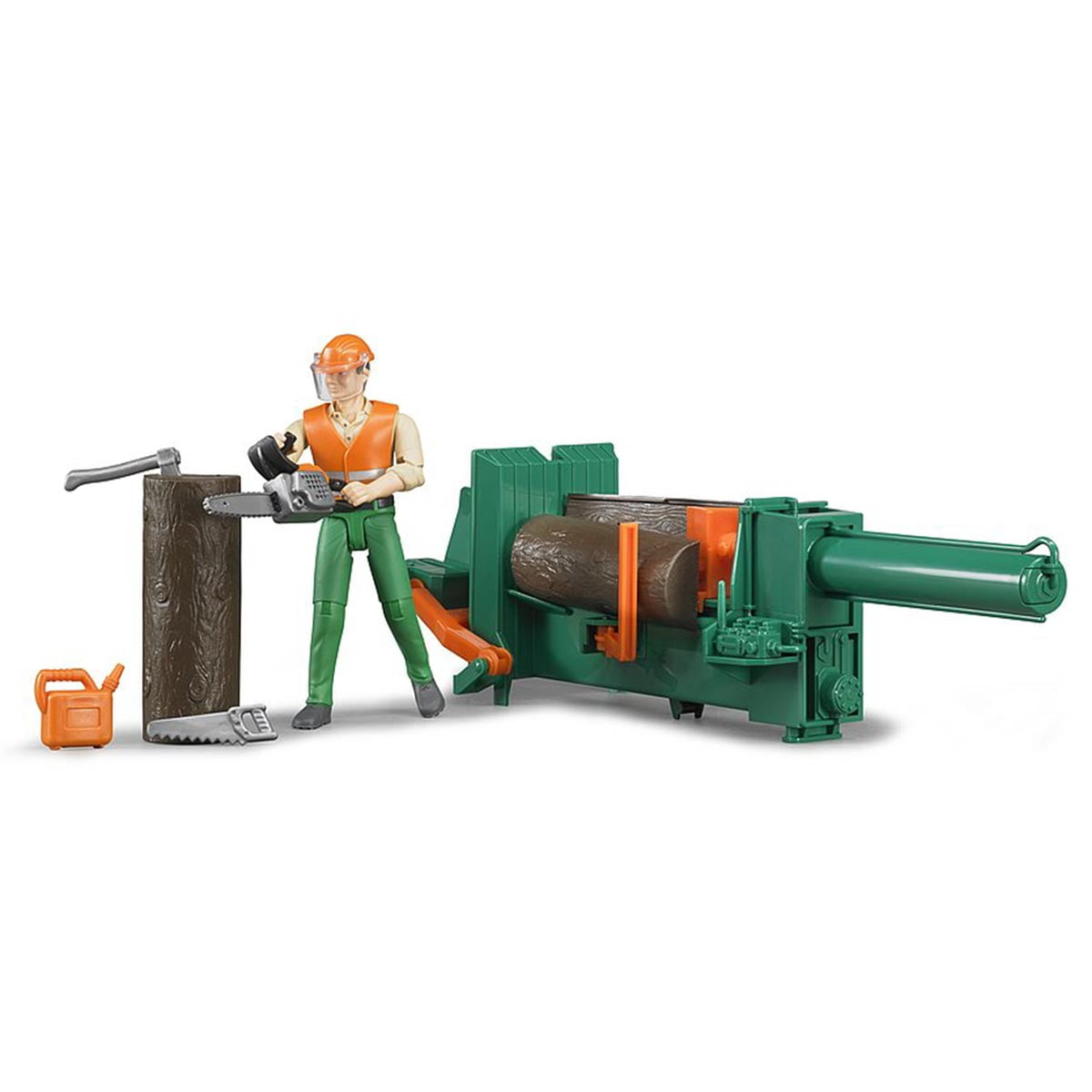 Bruder Bworld Log Splitter Set with Figure and Chainsaw, Made in ...