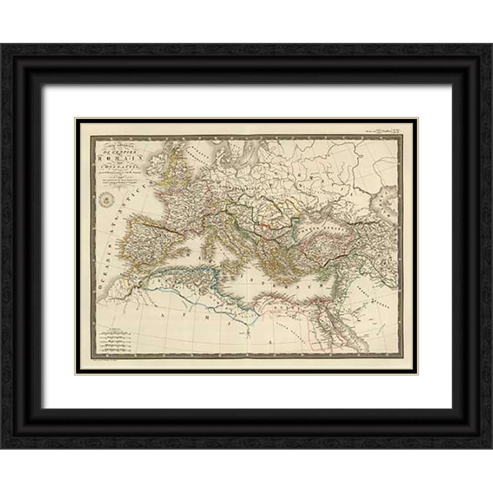 Brue, Adrien Hubert 32x25 Black Ornate Wood Framed with Double Matting ...