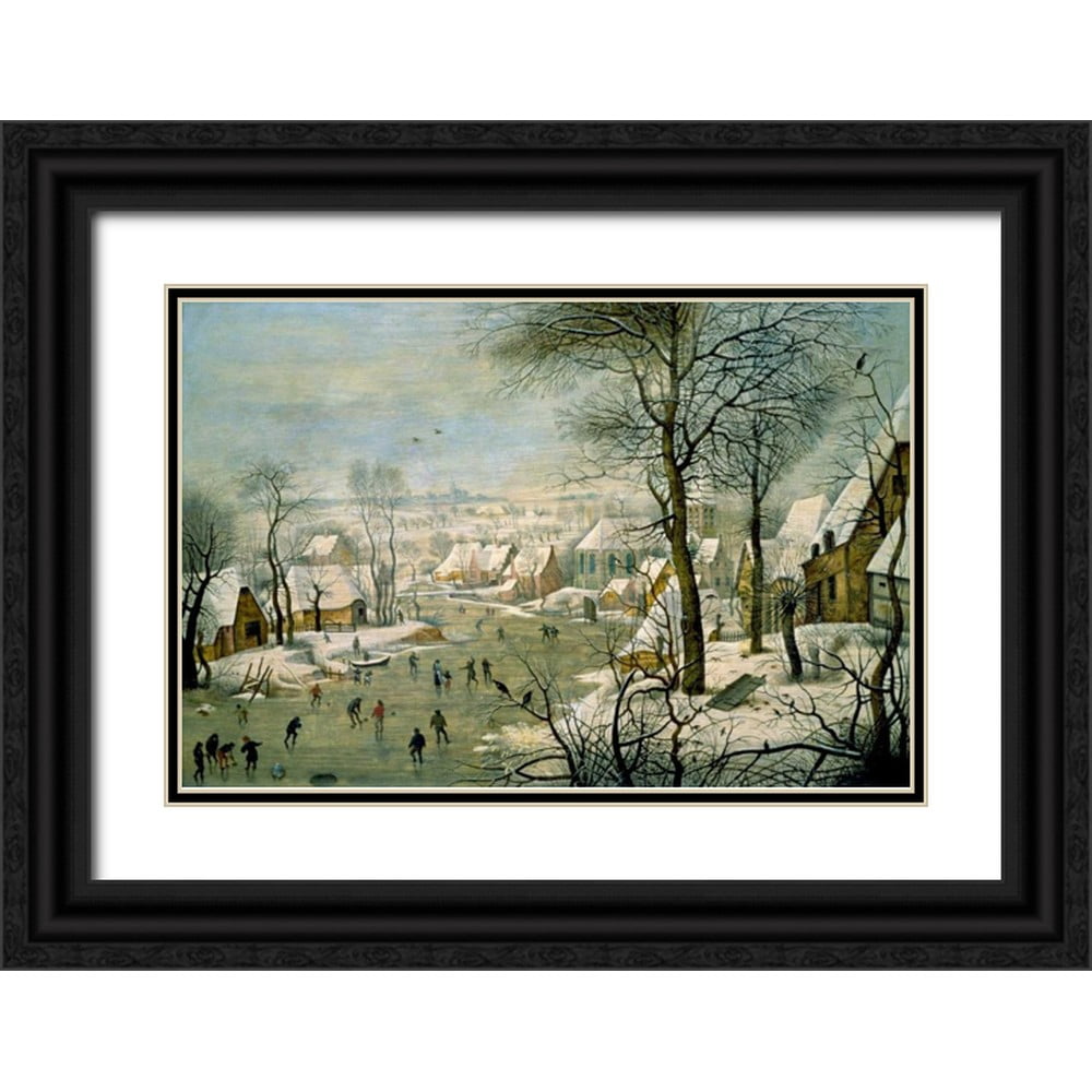 Bruegel, Pieter the Younger 18x13 Black Ornate Wood Framed with Double ...