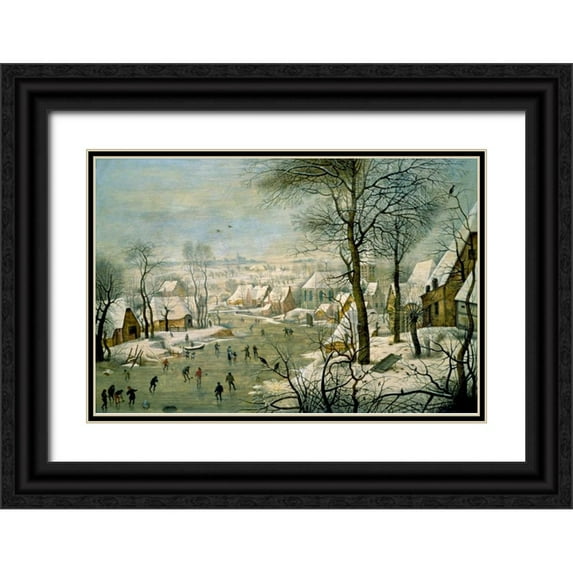 Bruegel, Pieter the Younger 18x13 Black Ornate Wood Framed with Double ...