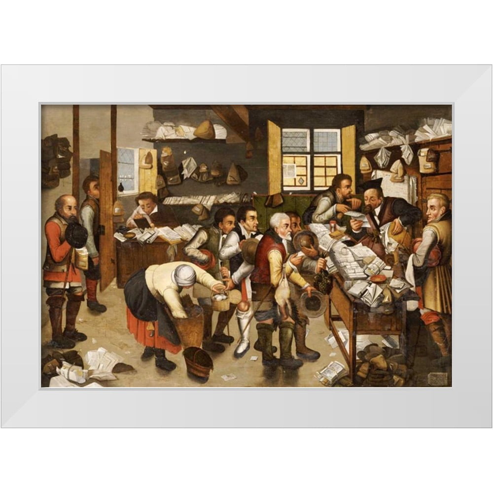 Bruegel, Pieter the Elder 24x18 White Modern Wood Framed Museum Art ...