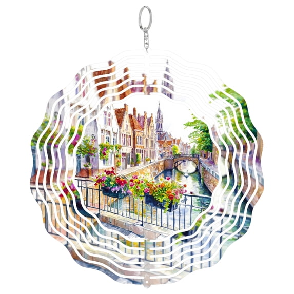Bruges Belgium 3D Wind Spinner Stainless Steel Kinetic Art Garden Decor ...