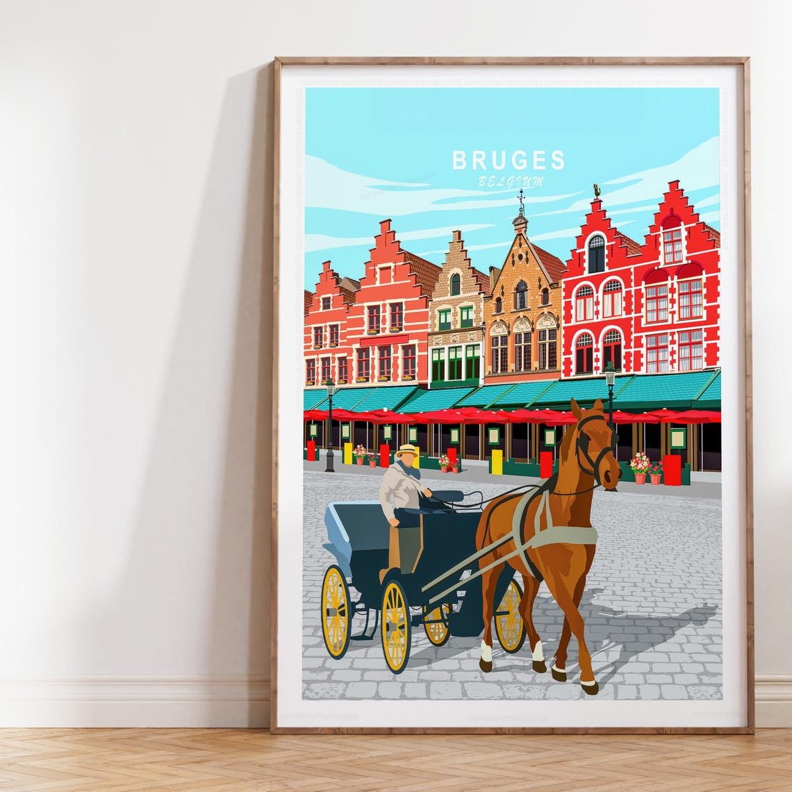Bruges Travel Poster, Belgium Travel Print, Bruges Belgium Wall Art ...
