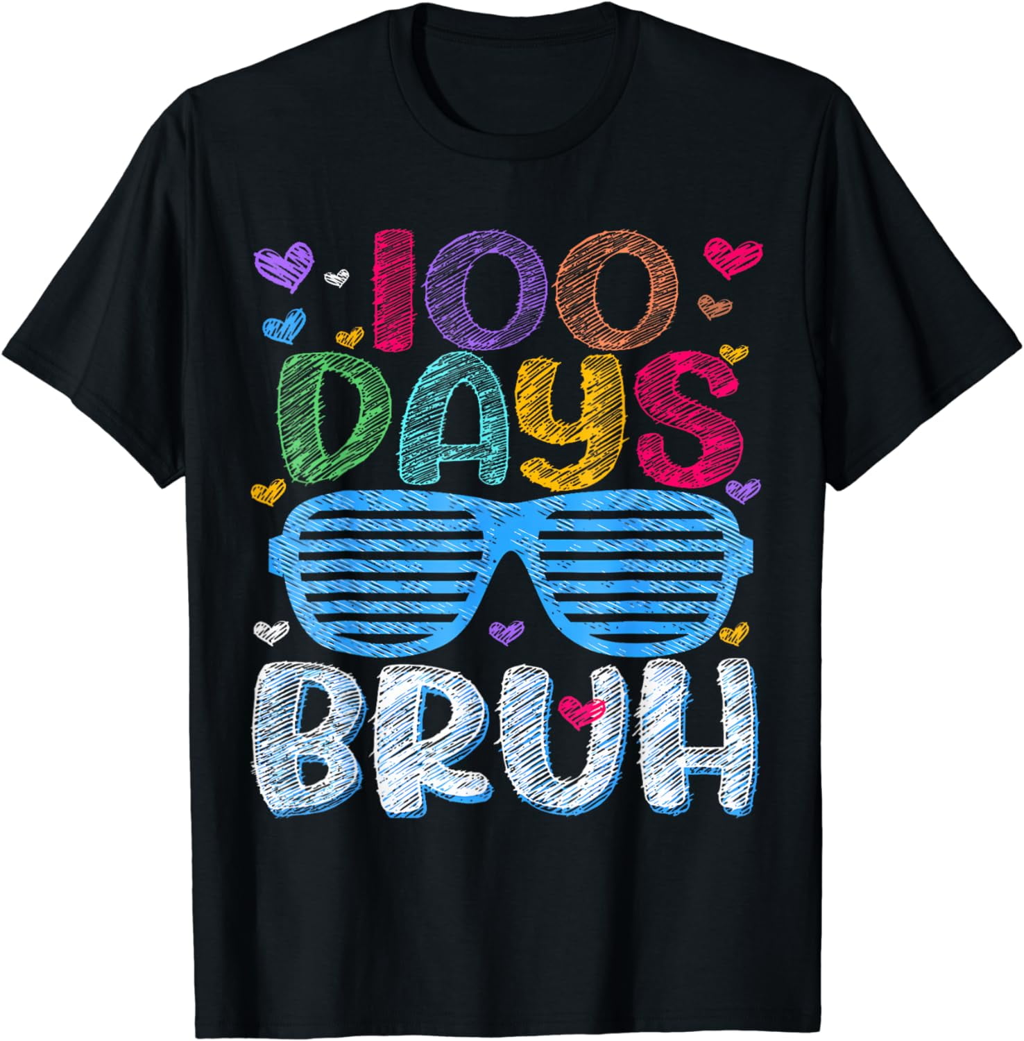 Bruh 100 Days Of School 100th Day Of School sunglasses Boys T-Shirt ...