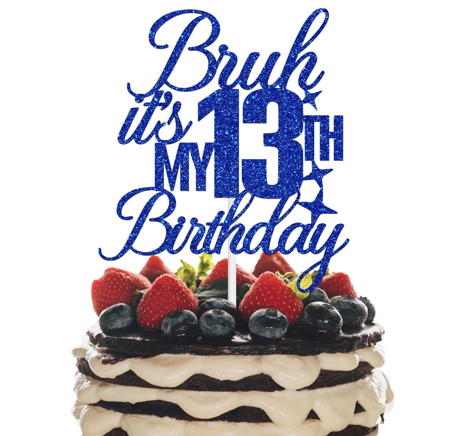 Bruh It's My 13th Birthday Cake Topper, KMC2Happy 13th Birthday Cake ...