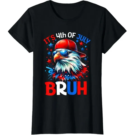 Bruh 4Th Of July Fourth Of July Bald Eagle Design T-Shirt - Walmart.com