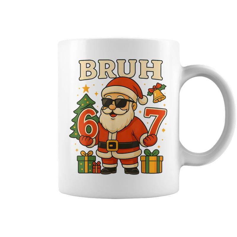Bruh 67 Six Seven 6 7 Meme Christmas Santa Pajamas Coffee Mug - Walmart.com