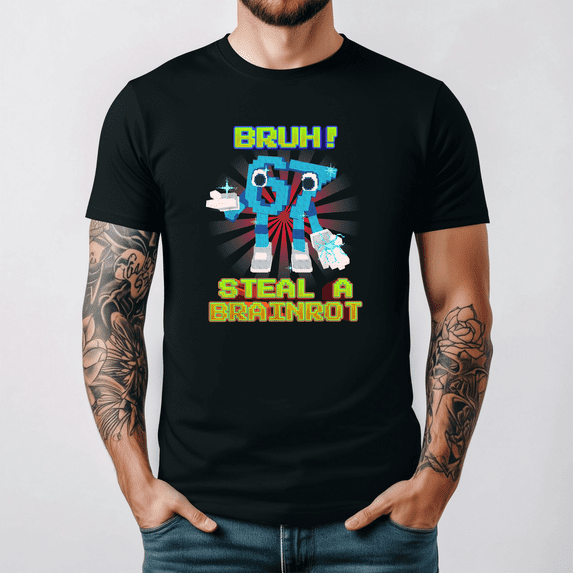 Bruh 67 Six Seven Funny Brainrot Meme Viral Design Graphic Apparel Tee ...