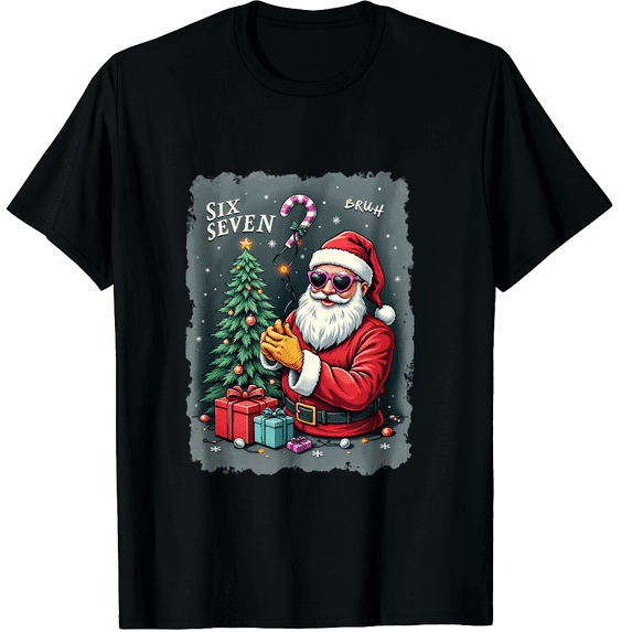 Bruh 67 Six Seven Santa Dabbing Christmas Shirts T-Shirt (Men's, Women ...