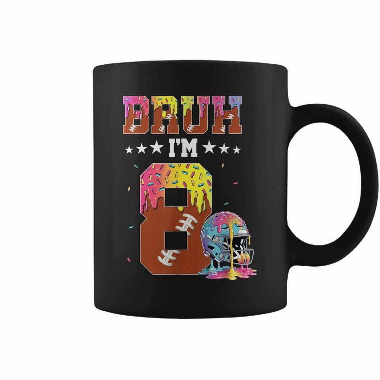Bruh 8Th Birthday Boy Football Ice Cream Drip 8 Year Old Boy Coffee ...