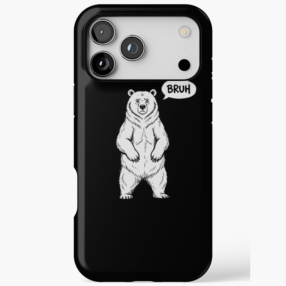 Bruh Bear Meme Funny Cartoon Art Phone Case Cover Compatible for iPhone ...