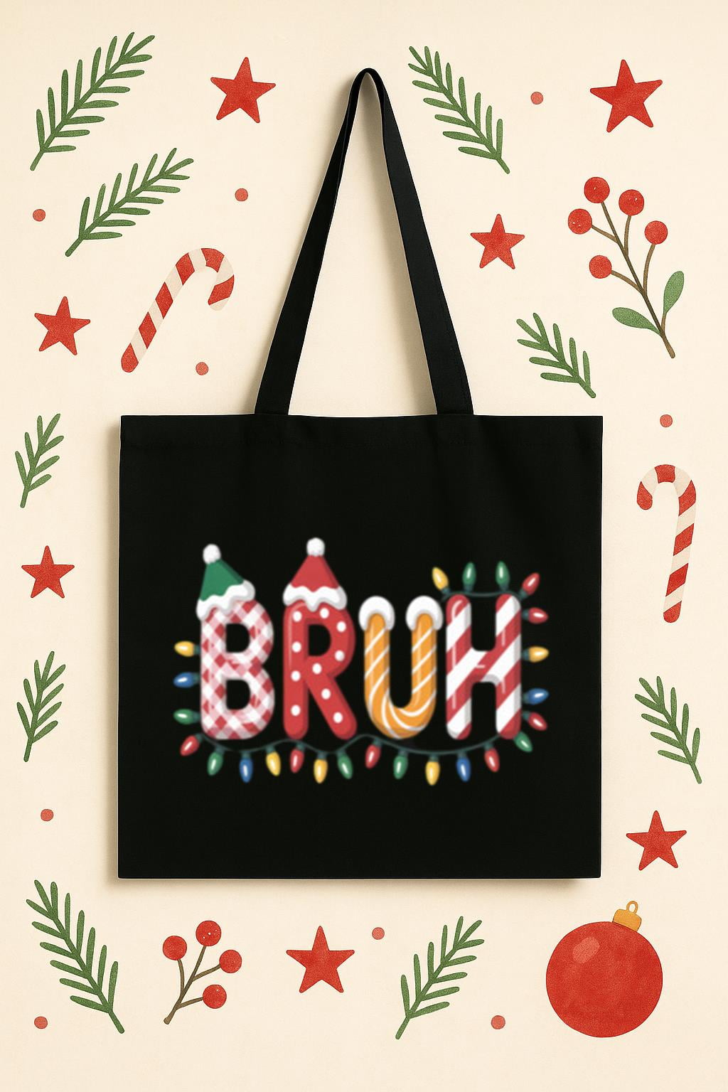 Bruh Christmas Xmas Elf The Tote Bag Christmas Father Funny Holiday ...