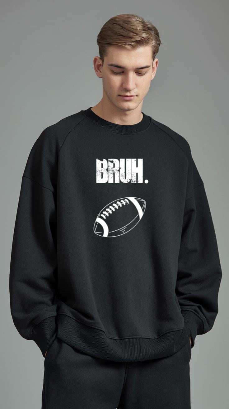 Bruh Football Sweatshirt Fitness Saying Brother Gym Bro G, for men ...