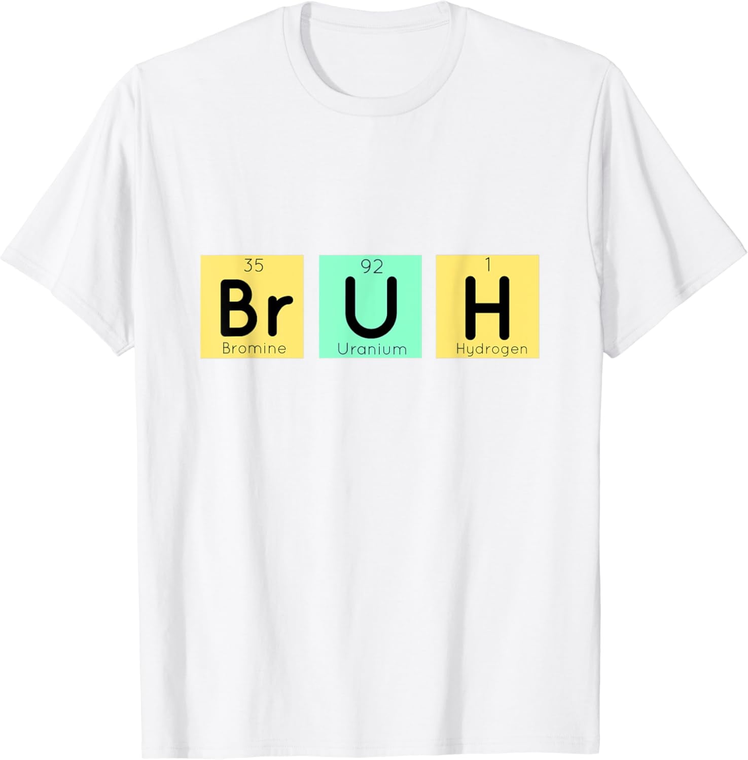 Bruh Funny Chemistry Gift Meme Periodic Table Meme Elements T-Shirt ...